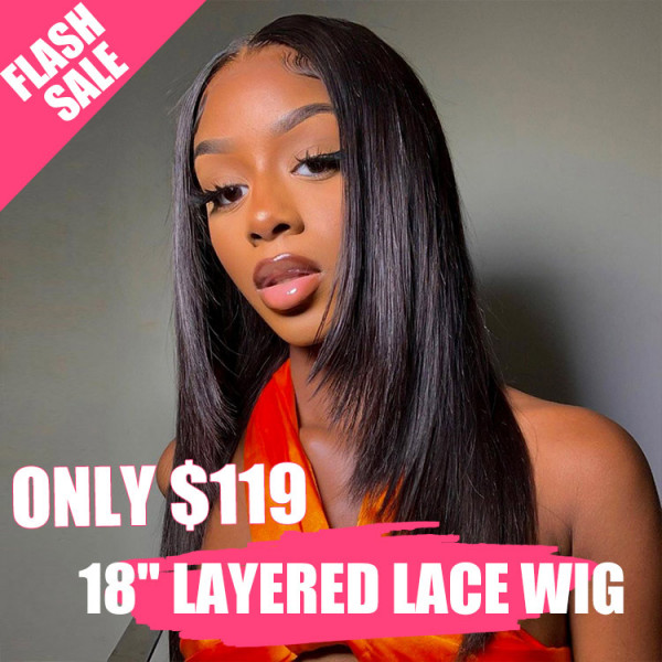Layered Straight Lace Front Human Hair Wig -West Kiss Hair