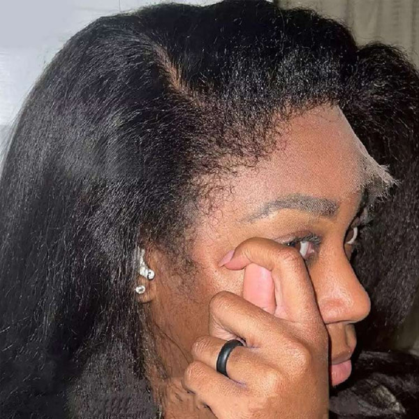 4C Edges Kinky Straight HD Lace Front Wig Kinky Edges -West Kiss Hair