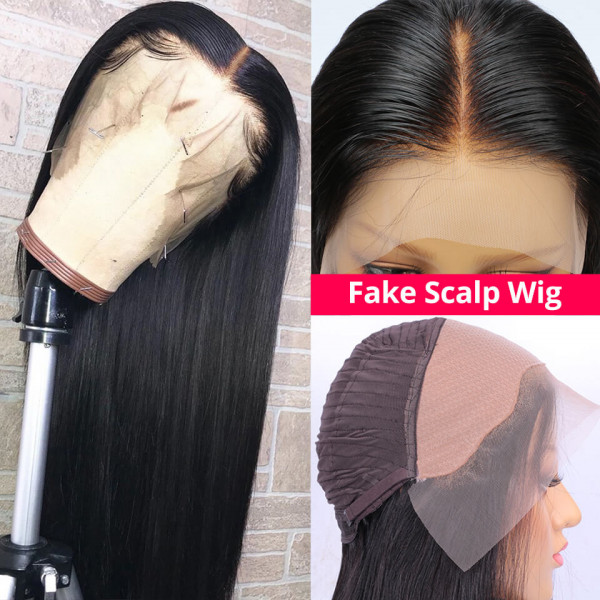 Premade Fake Scalp Wigs Straight Hair Lace Front Wigs -West Kiss Hair