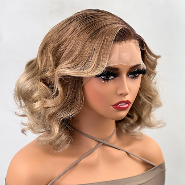 Ethel - Body Wave Brown Ombre Lace Front Bob Wig -West Kiss Hair