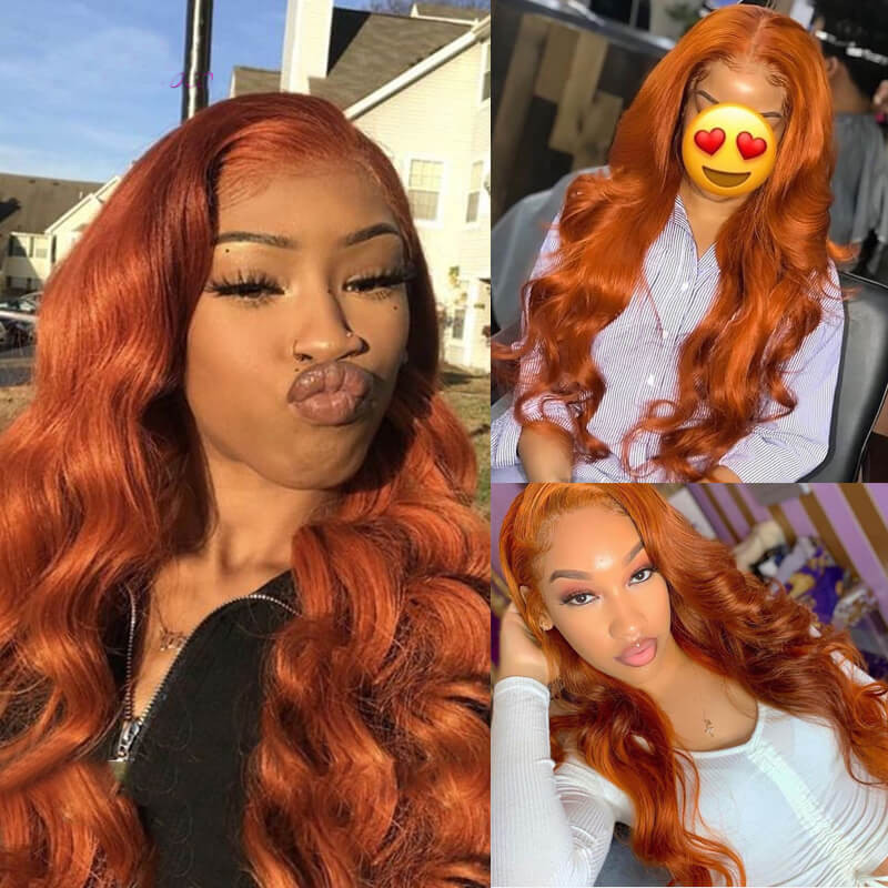 Colored Ginger Body Wave Ombre Wigs Bright Human Hair -West Kiss Hair