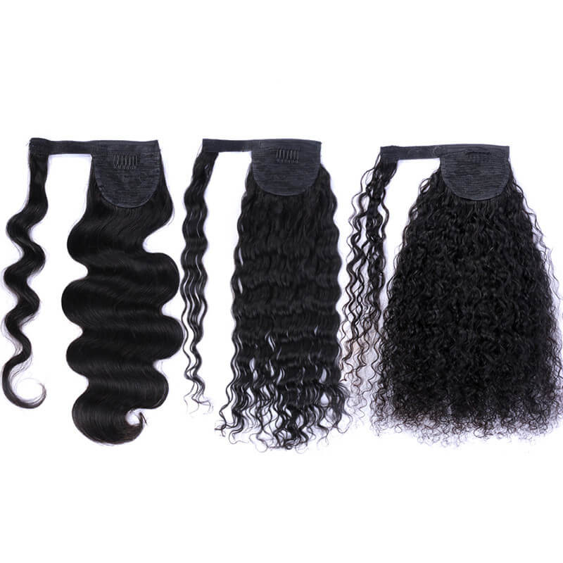100% Human Hair Extensions Ponytail Curly Hair -West Kiss Hair