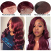 Burgundy Body Wave Lace Front Wigs 99J Human Hair -West Kiss Hair