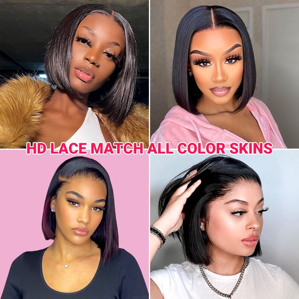 HD Lace Closure 12 Inch Bob Wig Undetectable Lace Bob -West Kiss Hair