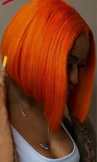 Aenea - Straight Copper Colored Bob Wigs Blunt Cut Wig -West Kiss Hair