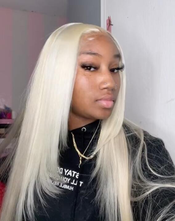 Blonde Layered Hair Wig Straight Blonde Lace Front Wig -West Kiss Hair