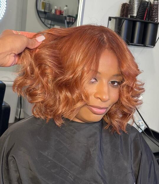 Jacinth - Copper Red Bob Wig Colored Hair 14 Inch Bob -West Kiss Hair