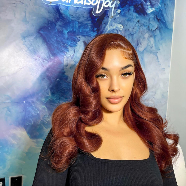 Alanis - Burnt Orange Body Wave Wig Colored Lace Wigs -West Kiss Hair