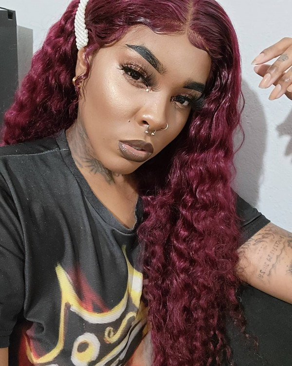 99J Burgundy Deep Wave Hair Pre Colored Lace Front Wigs -West Kiss Hair